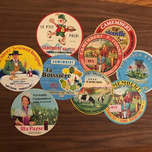 Vintage Lot of 6 French Cheese Labels Etiquette Fromage for ...