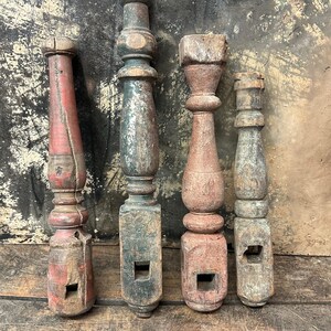 Large Vintage Wooden Spindle Dowel Legs Lot of 4, Architectural Salvage ...