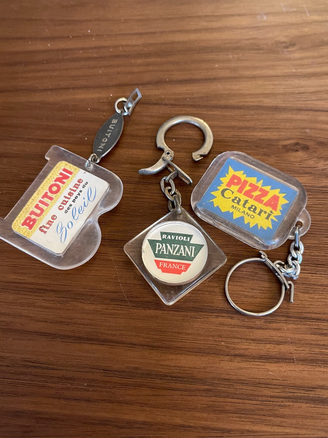 Vintage Set of 3 Keychains From France Advertising Pizza and Pasta ...