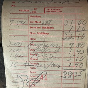 Stack of Invoice Receipts From Kindschi Feed Store in Prairie - Etsy