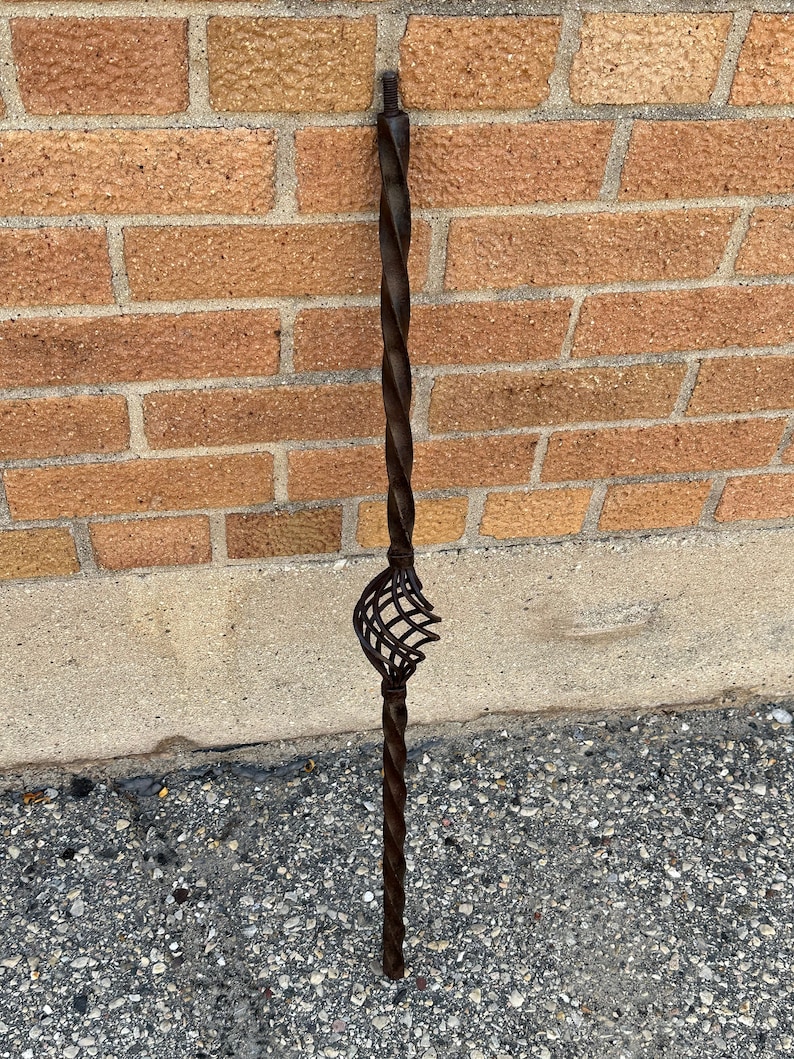 Vintage Wrought Iron Garden Stake: Twisted Basket Cage, 31"/35" - Etsy