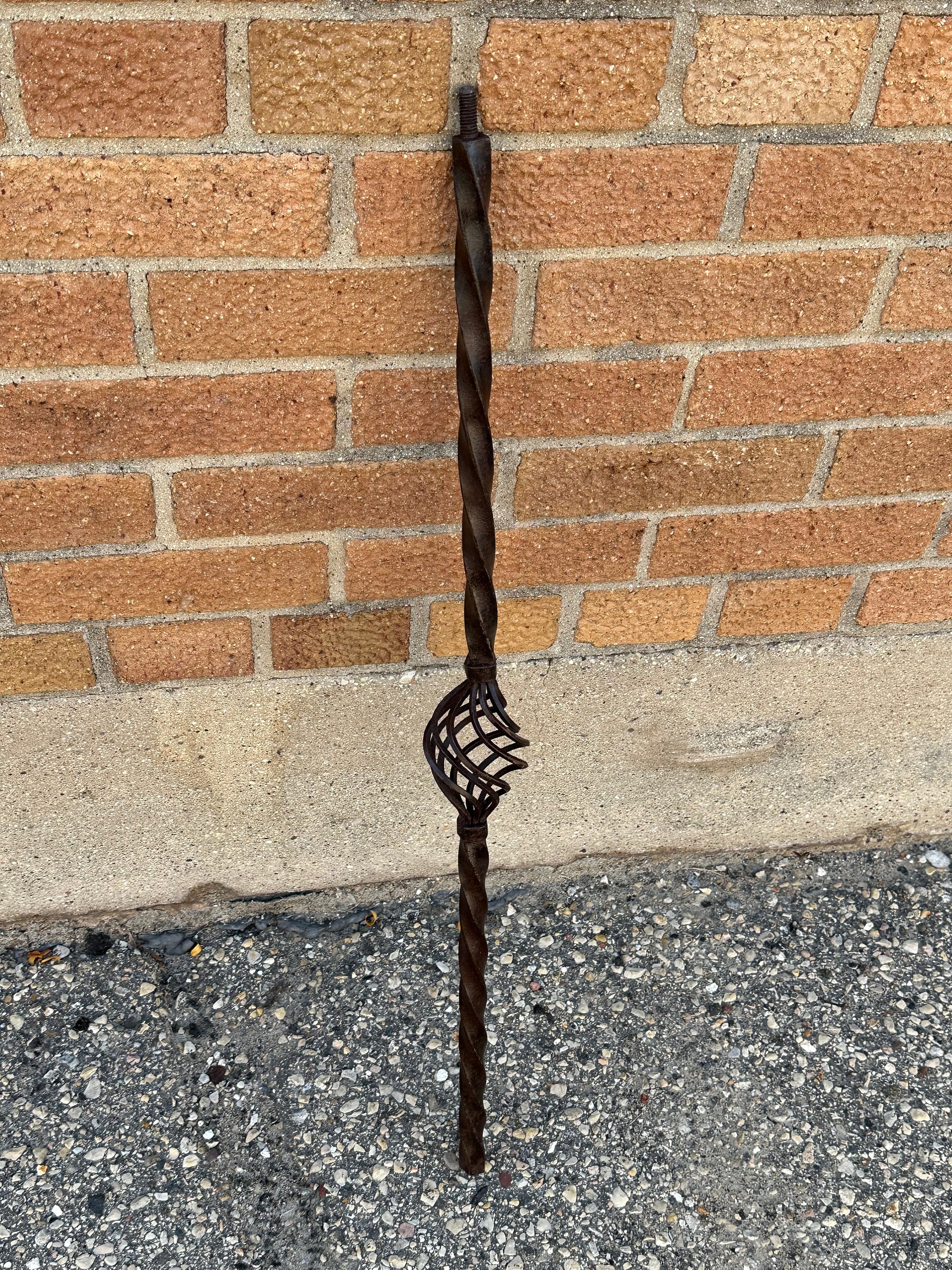 Vintage Wrought Iron Garden Stake: Twisted Basket Cage, 31"/35" - Etsy