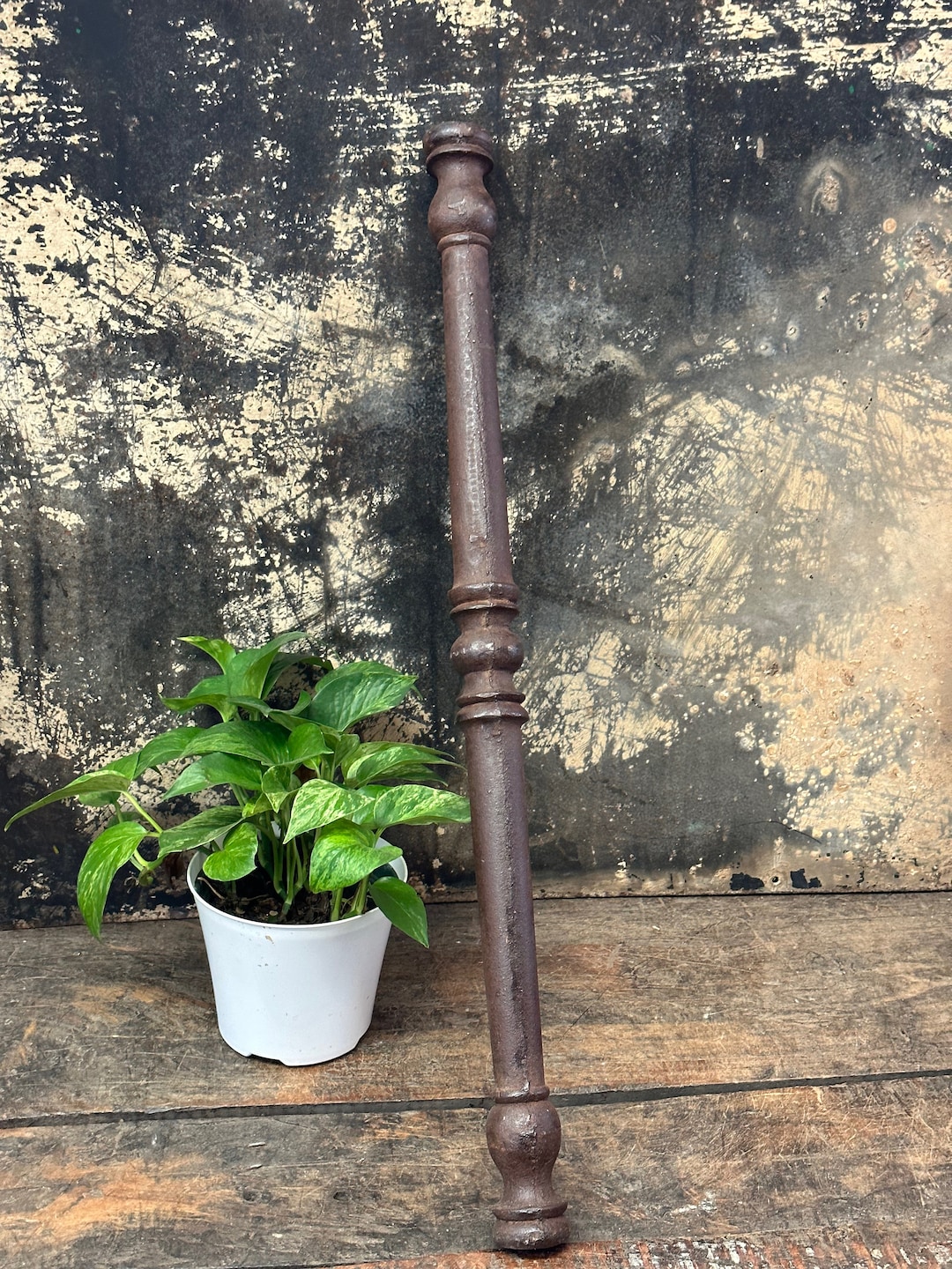 Vintage Solid Cast Iron Post Bar, 29 3/4" Long X 2" Diameter, 14 Lbs ...