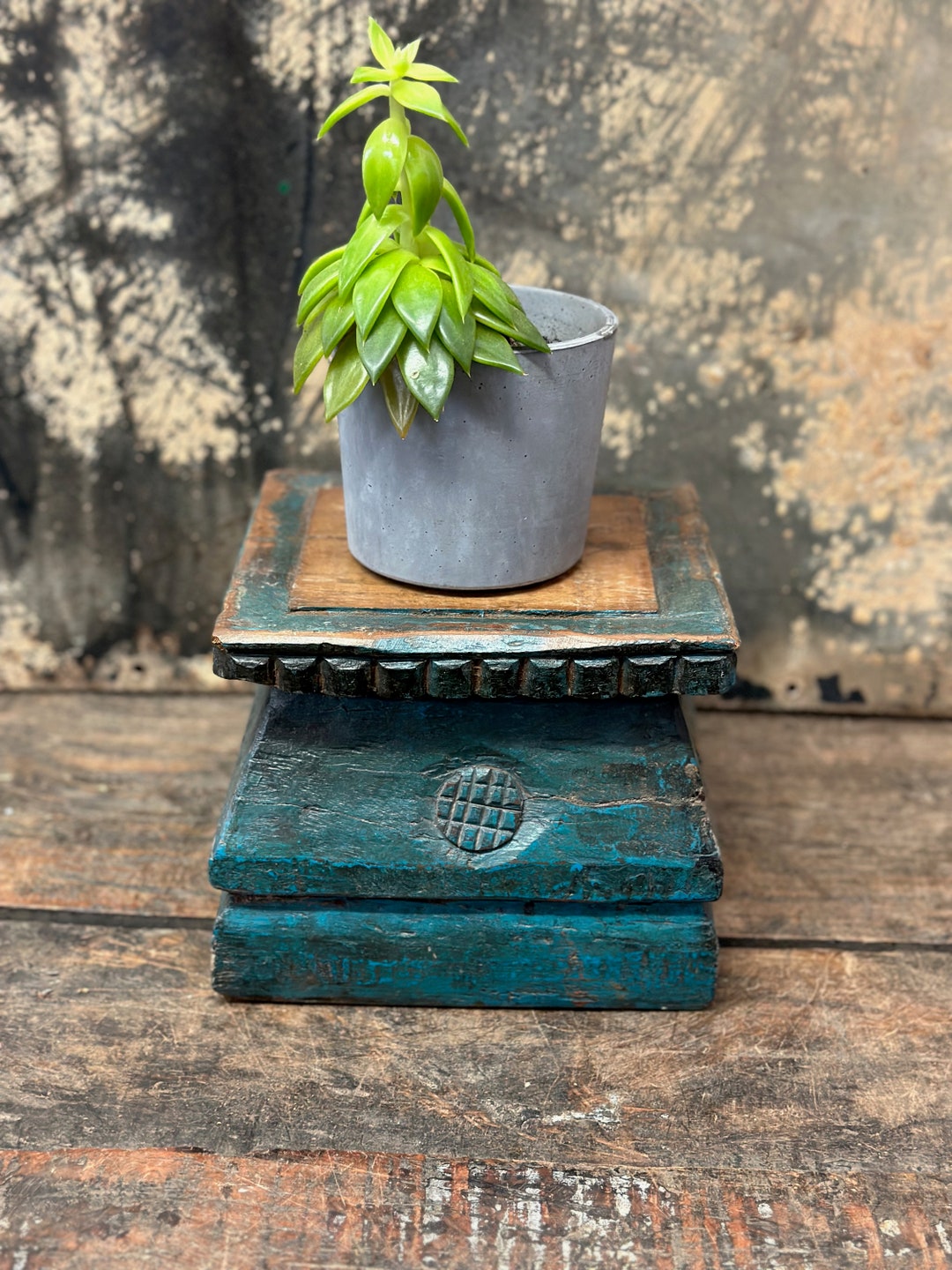 Antique Salvaged Wood Column Base Stand Ideal as Plant Stand or Riser ...