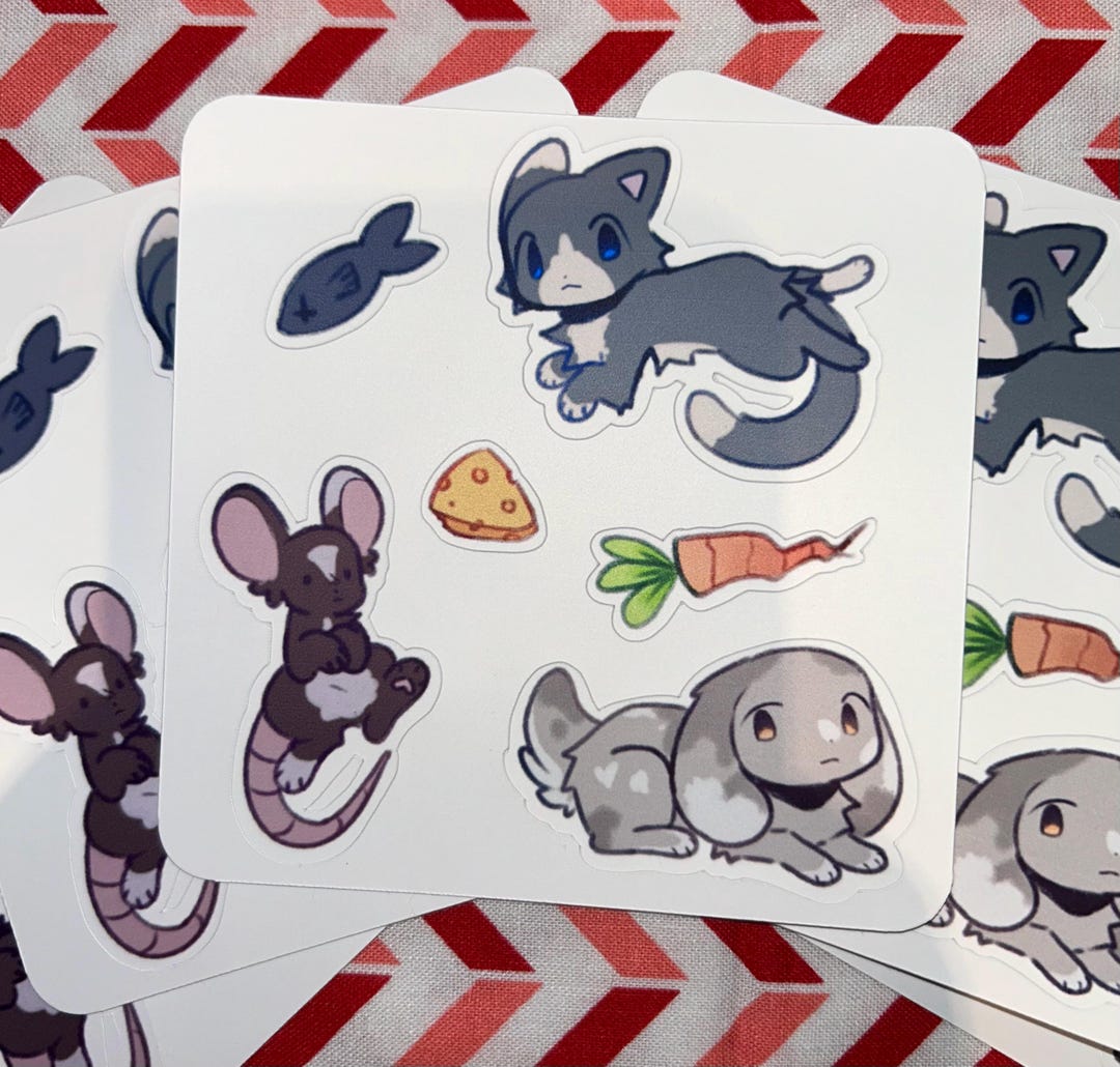 Mini Animal Sticker Sheet | 4x4 Vinyl Sticker Sheet - Etsy