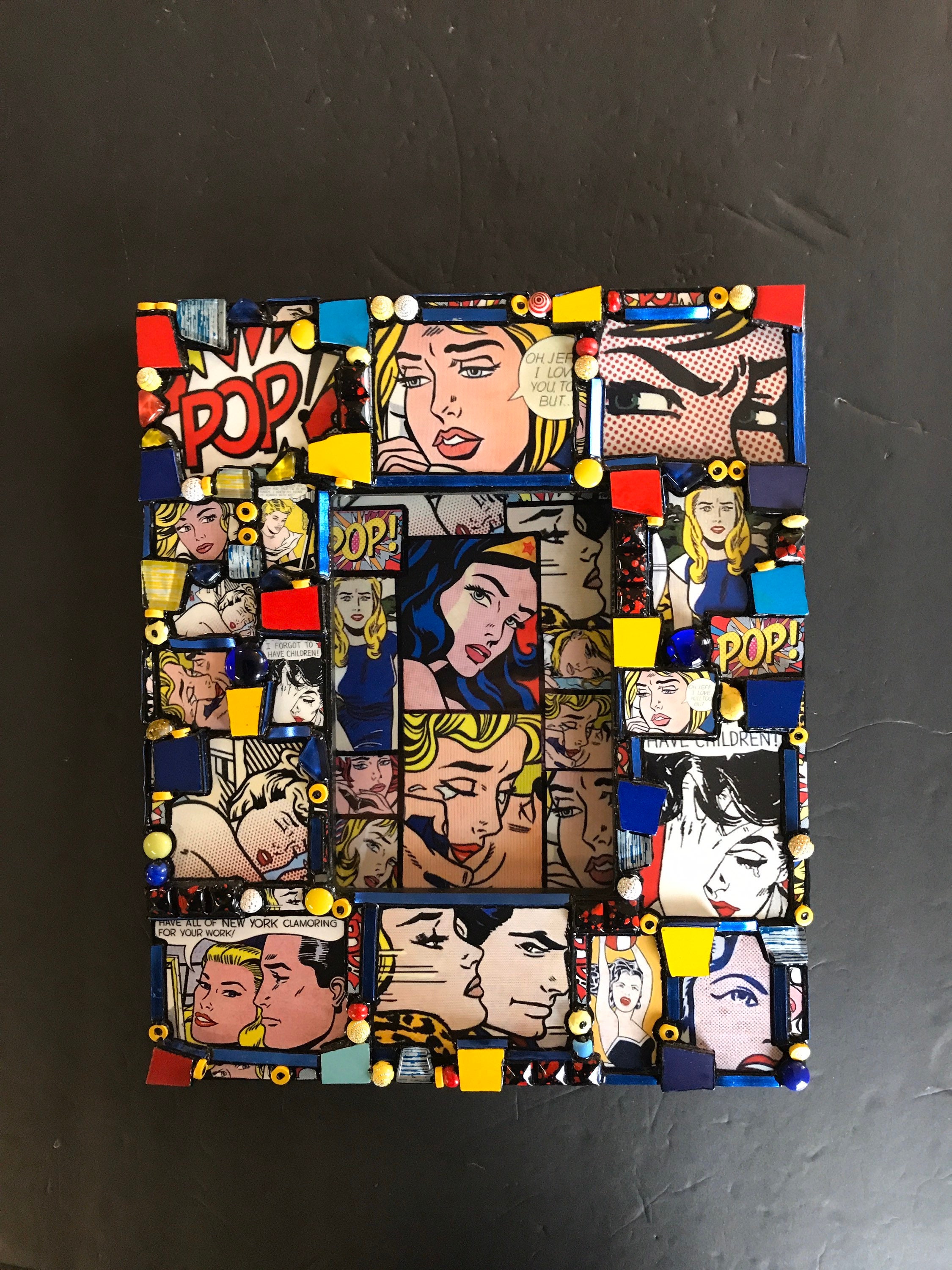 Pop Art Collage/Mixed Media Art/Roy Lichtenstein/Comic Book | Etsy