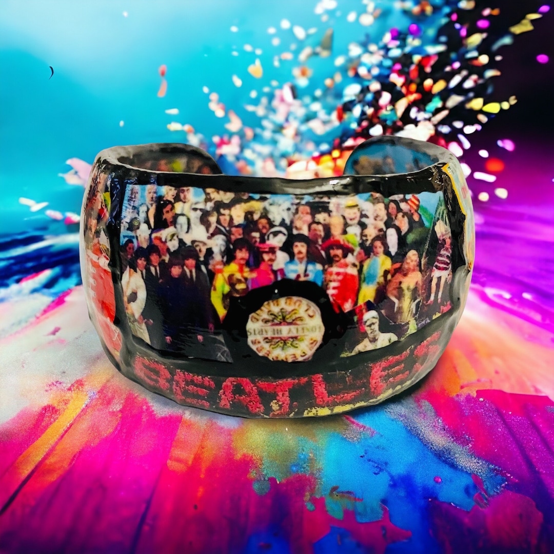 The Beatles SGT Peppers Album Cuff Bracelet: Hand Painted Acrylic ...