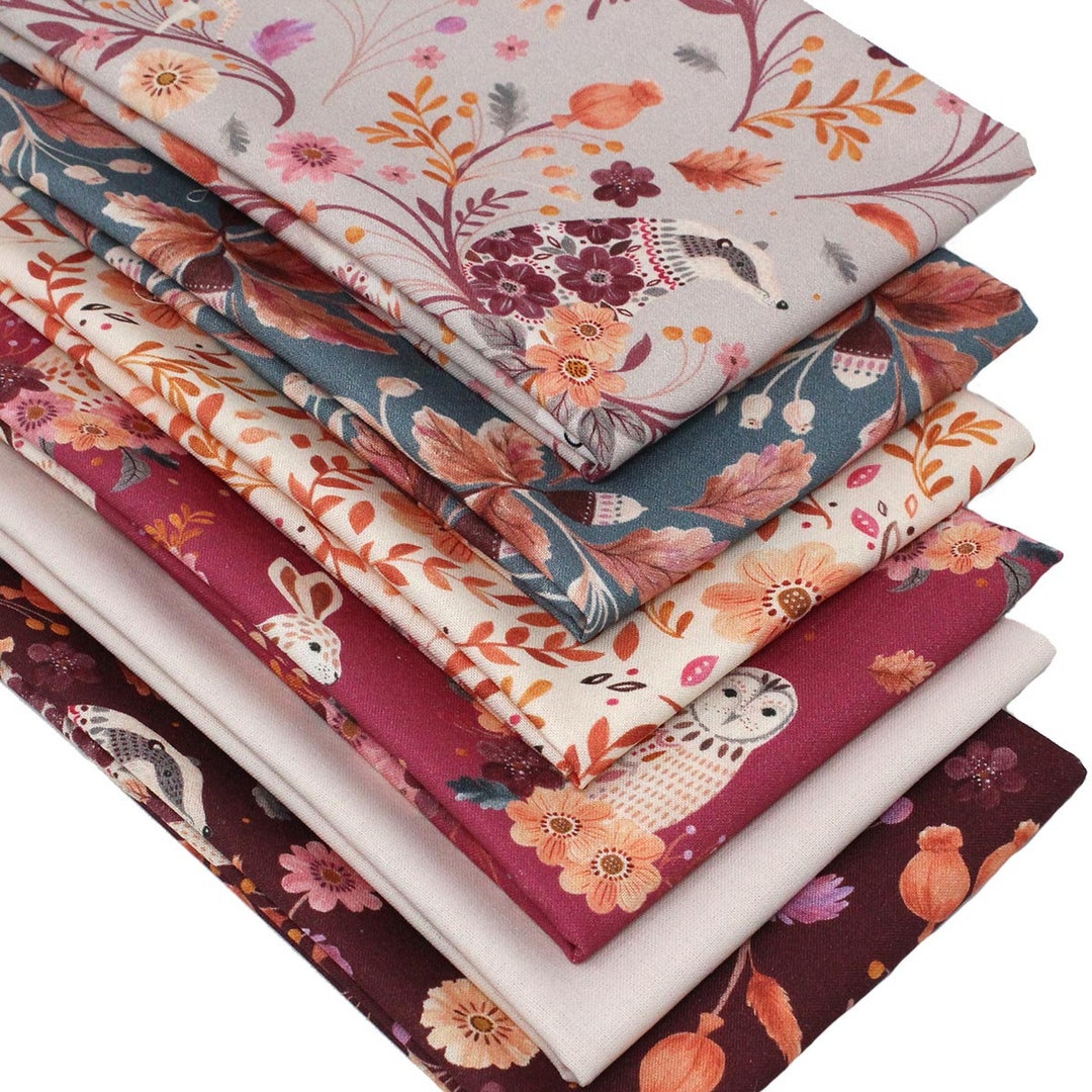 6 Fat Quarters Bundle - "badger Wood" Charming Fabrics Featuring ...
