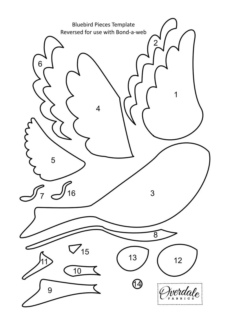 Bertie Bluebird Applique PDF Pattern - Suitable for All Skill Levels - Etsy