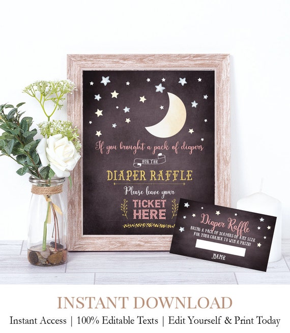Party Supplies Party Games Printable Baby Shower Diaper Raffle Ticket ...