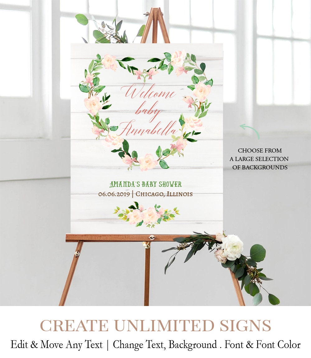 Bohemian Welcome Baby Shower Welcome Poster Sign Bohemian | Etsy