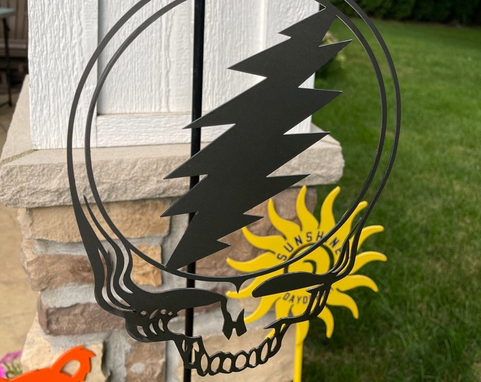 Wind Spinner Steel Steal Your Face "stealie" Decor Grateful Dead Metal ...