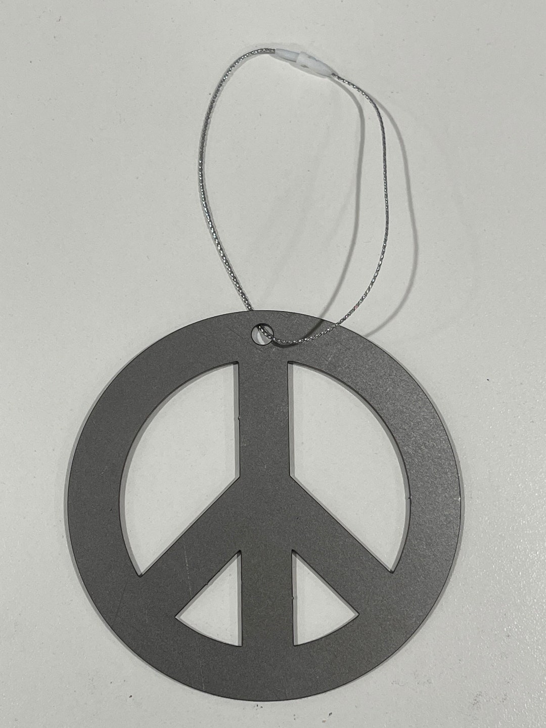 Steel Peace Sign Car Charm, Rear View Mirror Decor, Hippie Car ...