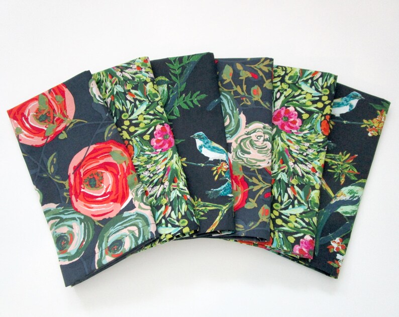 Cloth Napkins Set of 6 Large Dinner Table Napkins Dark - Etsy