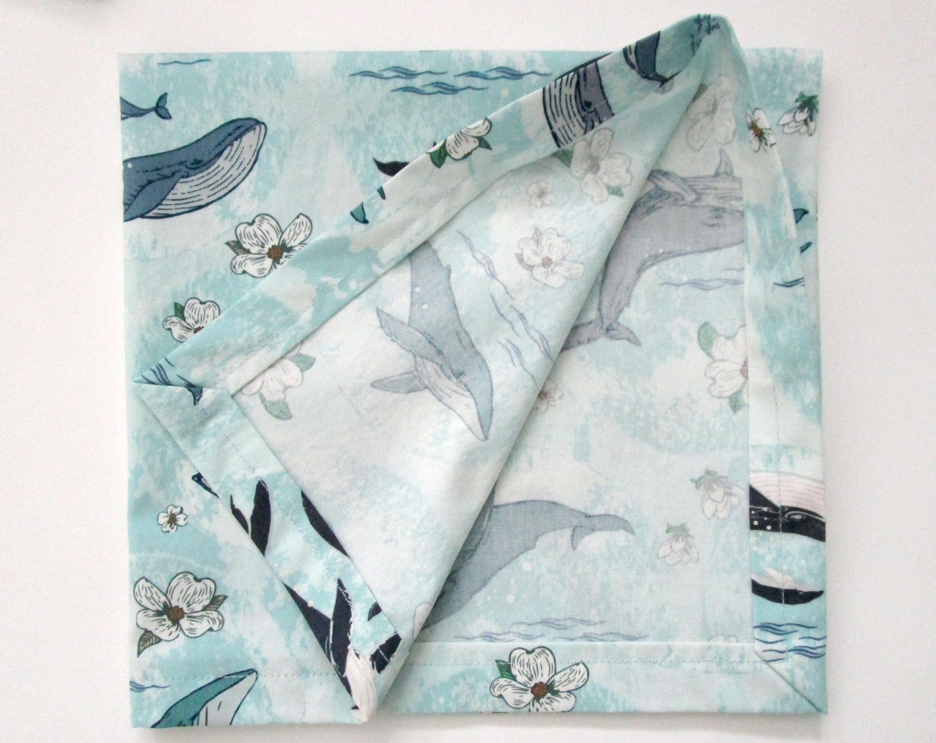 Cloth Napkins Set of 4 Whales Animals Ocean Fish Blue Gray - Etsy