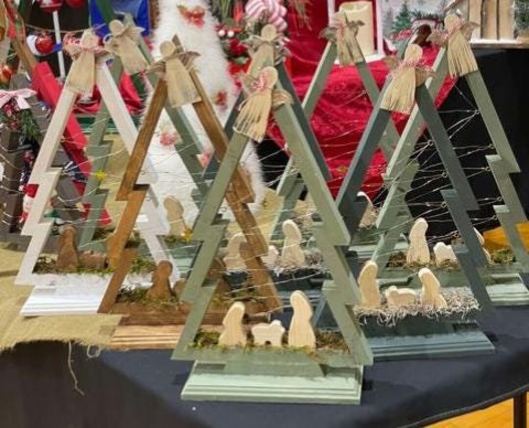 Wooden Nativity Christmas Tree With Lights - Etsy