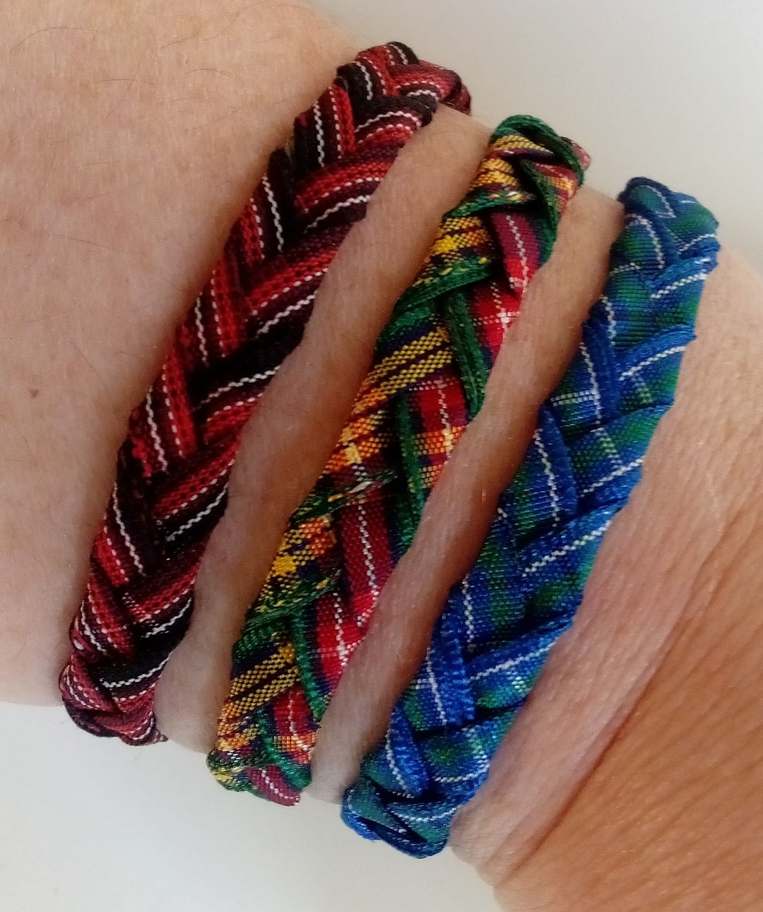 Tartan Friendship Bracelet, Handmade Scottish Plaid Personalised ...
