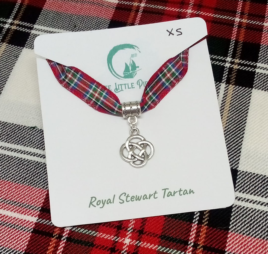 Celtic Knot Choker Tartan Ribbon Necklace Handmade in Scotland - Etsy