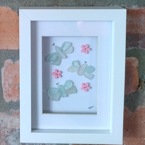 Sea Glass Picture Frame Coastal Beach Decor Seaglass Art - Etsy