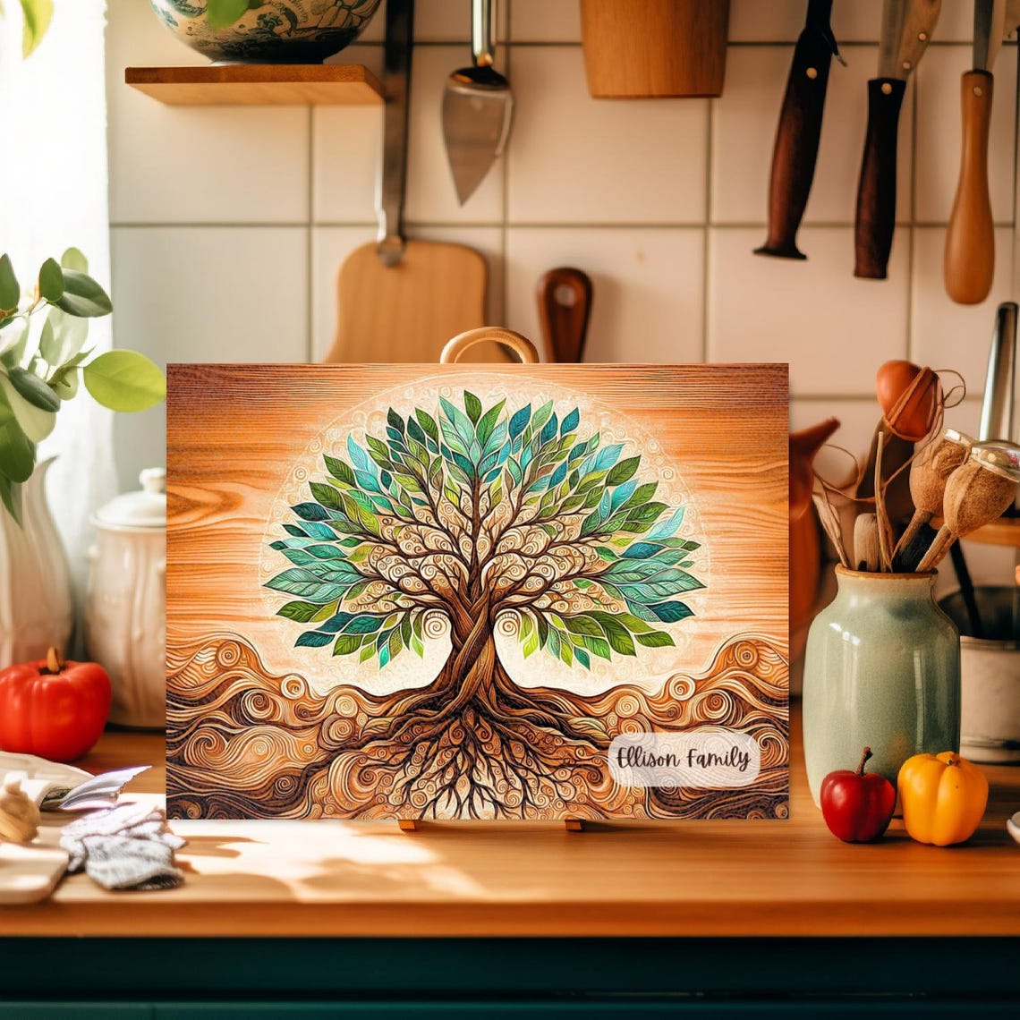 Personalized Tree of Life Glass Board, Personalized Cutting Board ...
