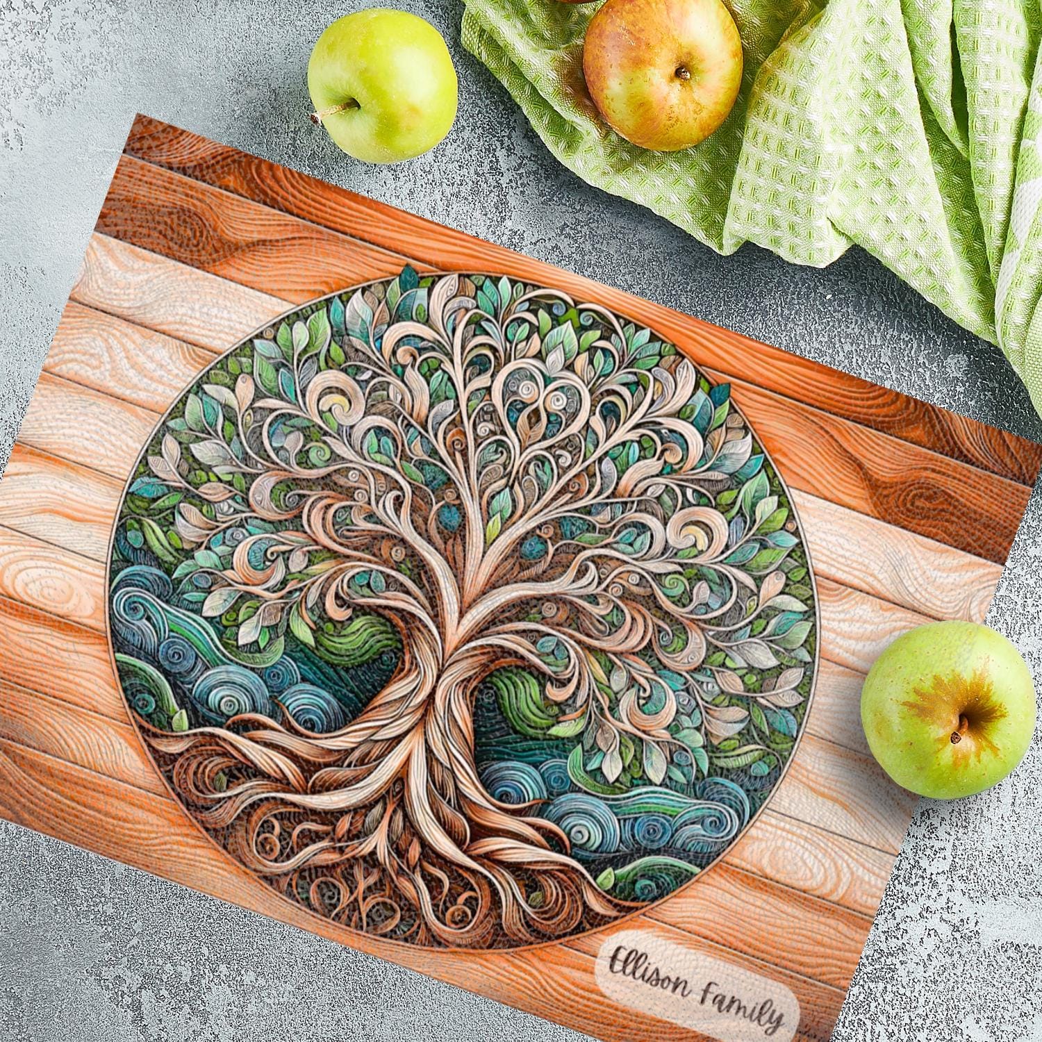 Personalized Tree of Life Glass Board, Personalized Cutting Board ...