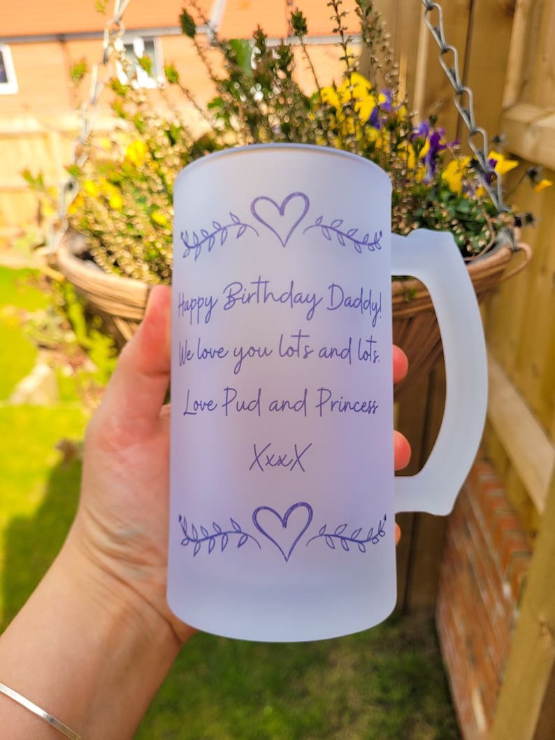Personalized Dad Beer Glass, Glass for Him, Gift for Grandad, Dad ...