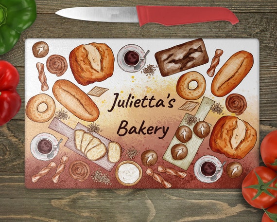 Personalised Bread Glass Chopping Board Bakery New Home - Etsy