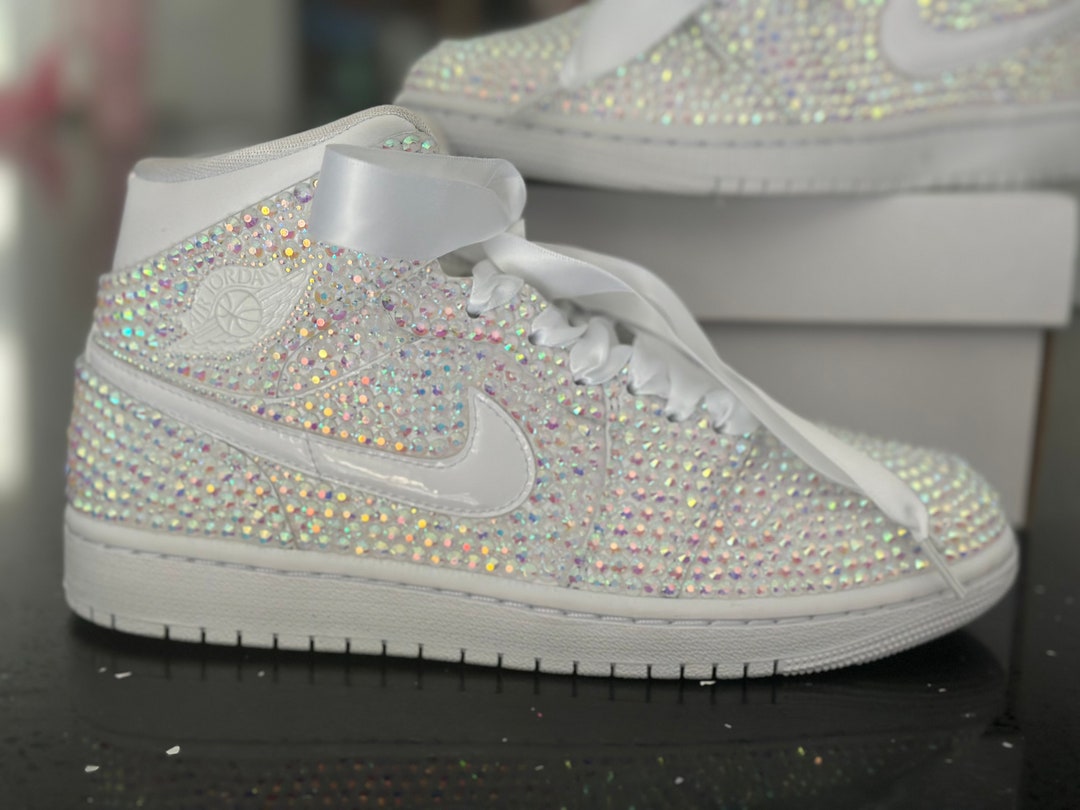Bedazzled Jordan 1s / Wedding Jordans / Bridal Jordans / Quince Jordans ...