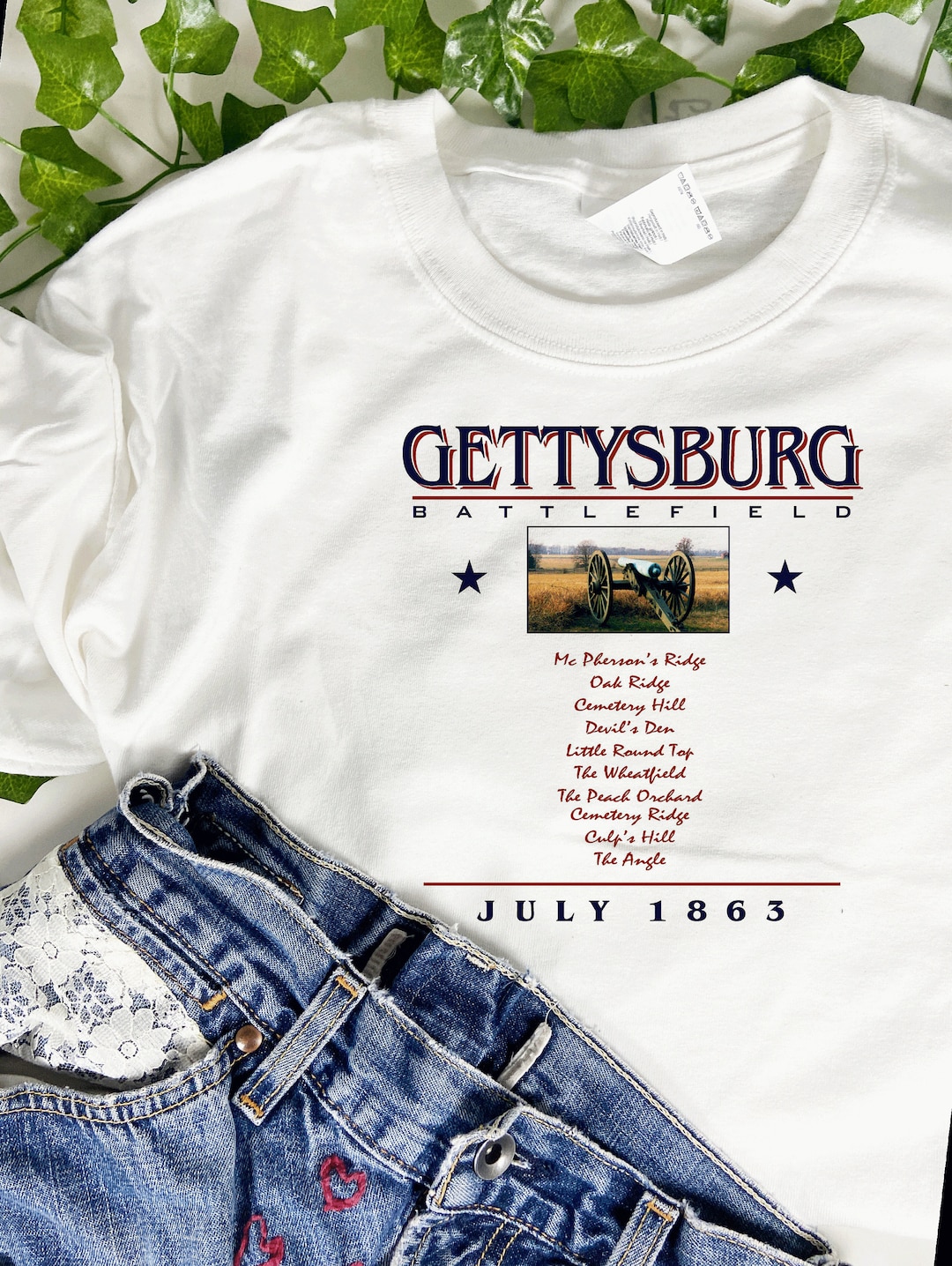 Civil War T Shirt Gettysburg Battlefield July 1863 - Etsy