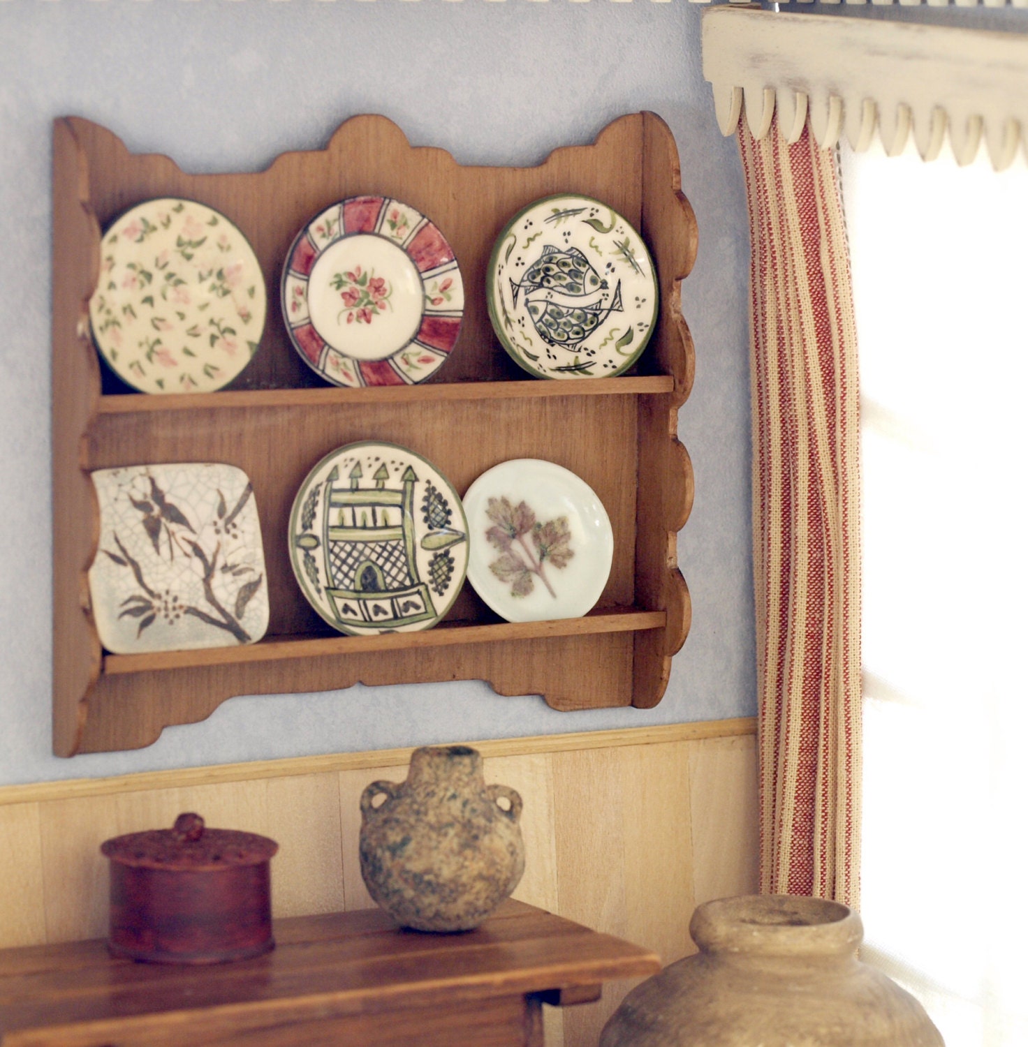 Ceramic Plate Miniature 1:12 Scale. Handmade and Hand Painted | Etsy