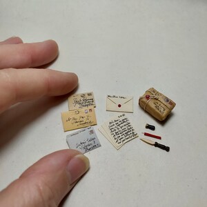 Miniature Mail Set. 9 Pieces at 1:12 Scale. You Can Customize the Name ...