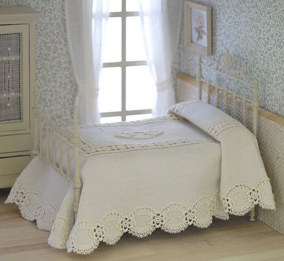 Bedspread for Single Bed . Made With Old Thread and Lace | Etsy