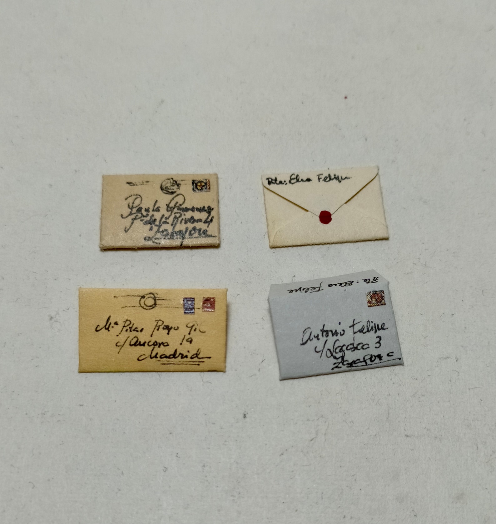 Miniature Mail Set. 9 Pieces at 1:12 Scale. You Can Customize the Name ...