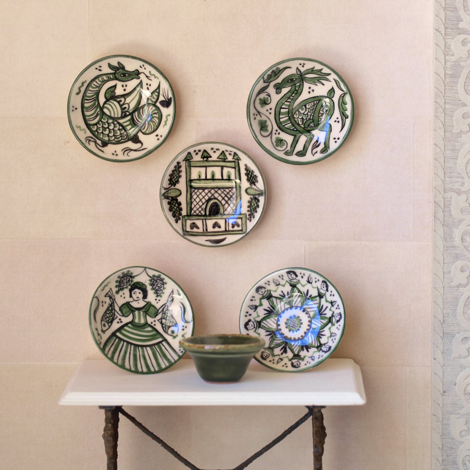 Ceramic Plate Miniature 1:12 Scale. Handmade and Hand Painted | Etsy