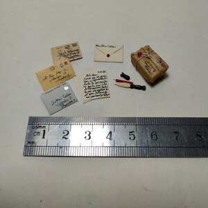 Miniature Mail Set. 9 Pieces at 1:12 Scale. You Can Customize the Name ...