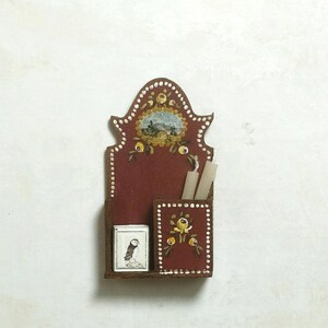 Polychrome Candle Box Red With Candles and Matchbox. - Etsy