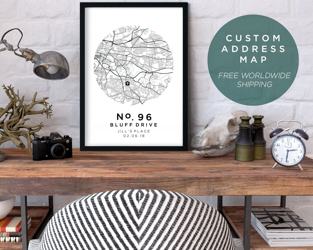 House Number Custom Map - Etsy