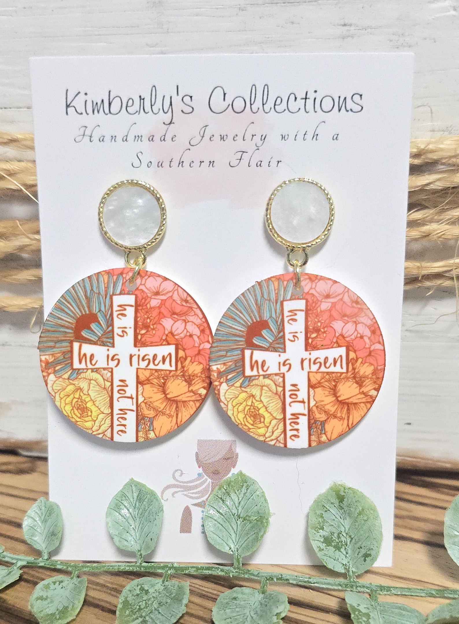 Easter Floral Cross Earrings | He is Risen Christian Earrings | Floral ...