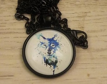 Blue Wolf Pendant | Etsy