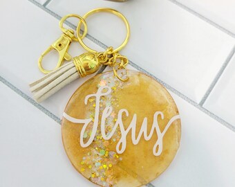 Love Like Jesus Pink Glitter Christian Keychain | Religious Keychain ...