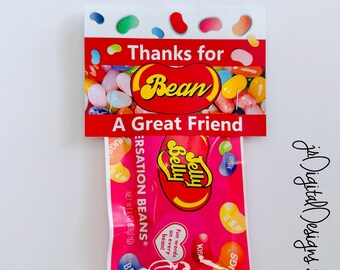 Jelly Beans Valentine’s Day Bag Topper Jelly Belly Valentines Day Cards ...