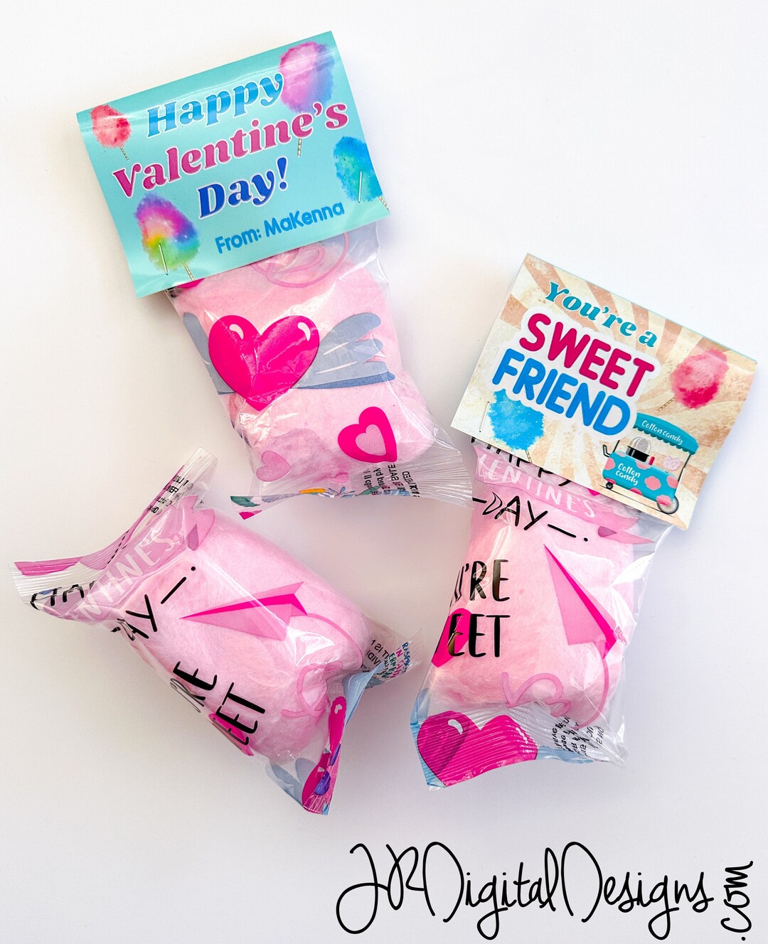 Cotton Candy Valentine’s Day Bag Topper Cotton Candy Treats Valentine’s ...