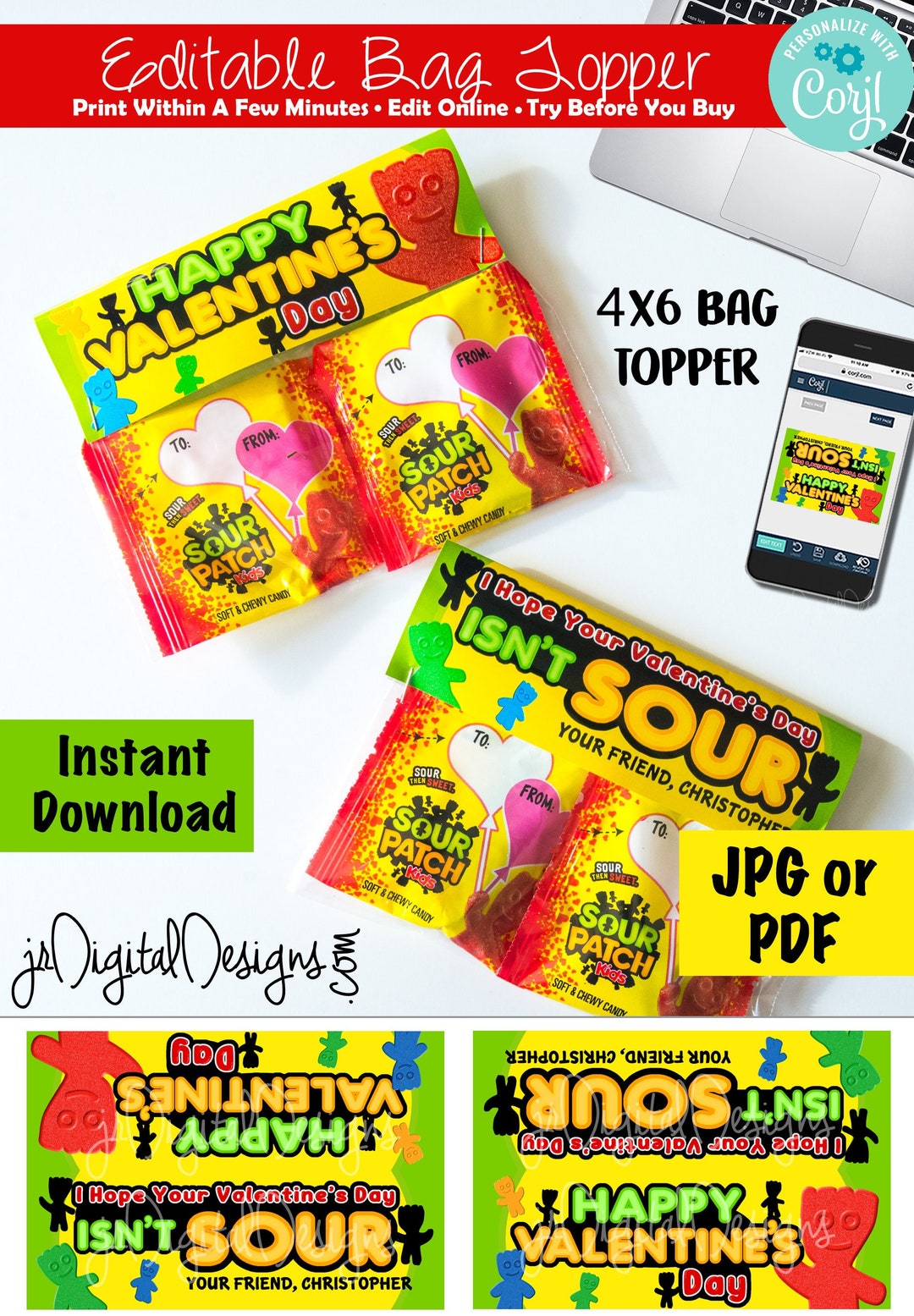 Sour Patch Kids Valentine’s Day Cards Printable Sour Patch Kids ...