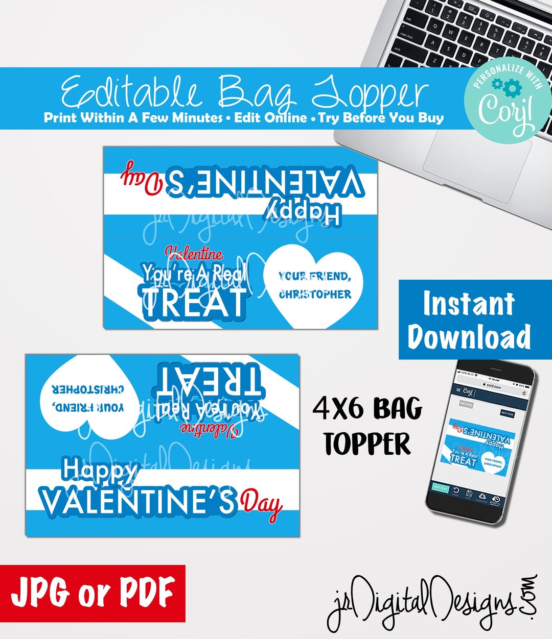 Rice Krispies Valentines Day Bag Topper Rice Krispy Bars Valentines ...
