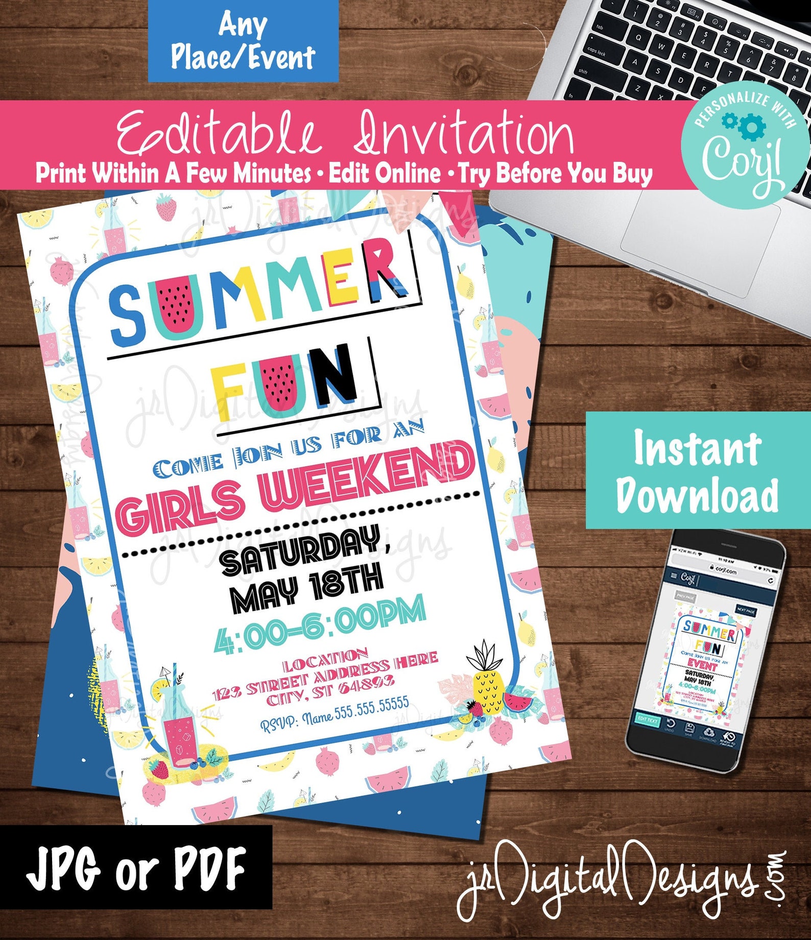 Girls Trip Invite Girls Trip Invitation Girls Weekend | Etsy