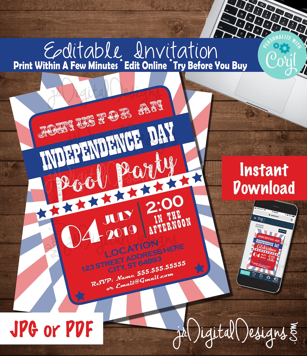 Vierter Juli Pool-Party-Einladung 4. Juli Pool-Party-Einladung 4. Juli ...