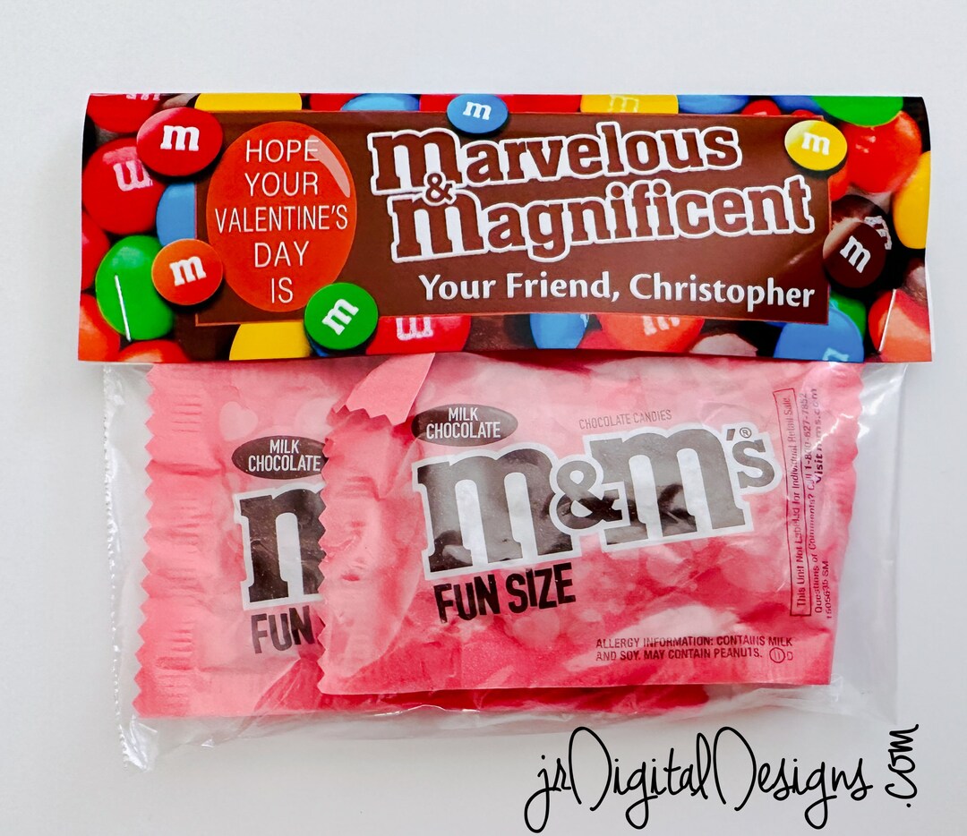 M&ms Valentine Printable Cards M and M's Valentines Day Bag Topper Mm's ...