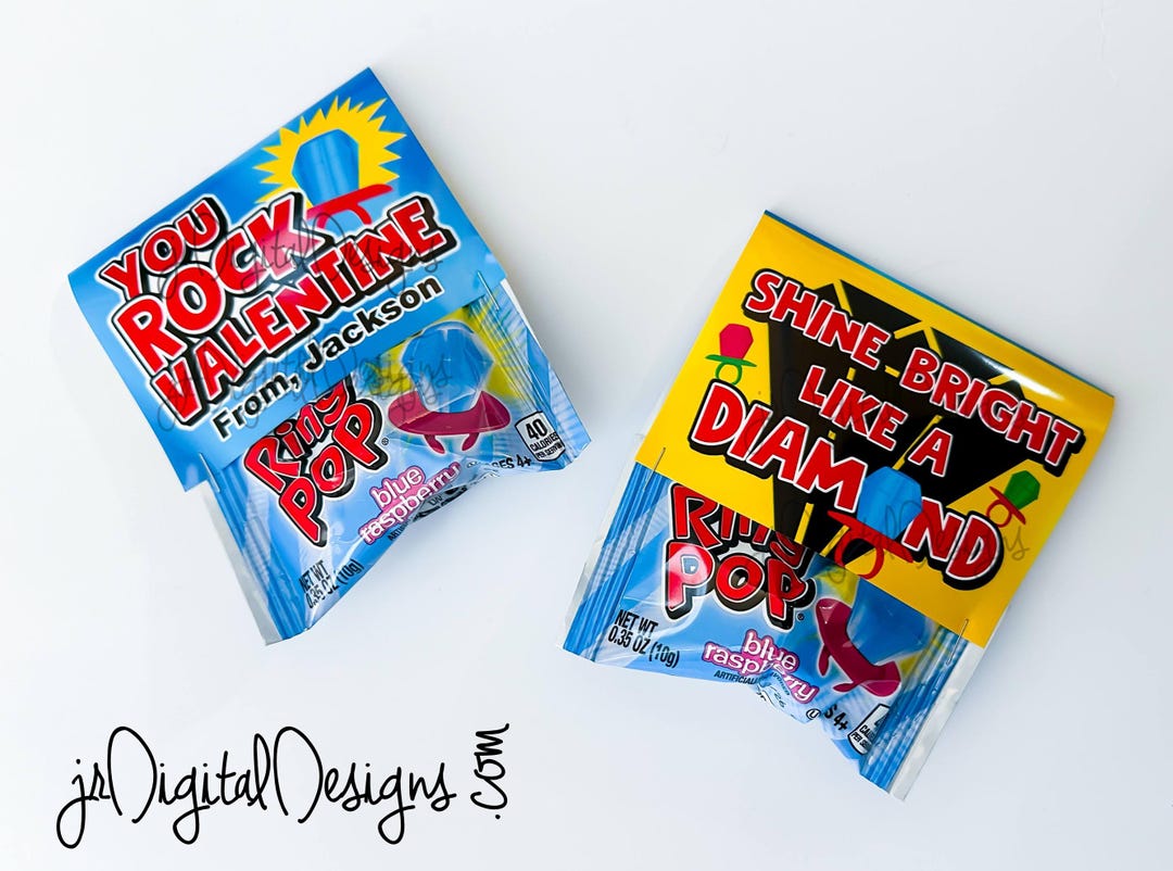 Ring POP Valentines Day Cards Printable Ring Pops Valentines Day Bag ...