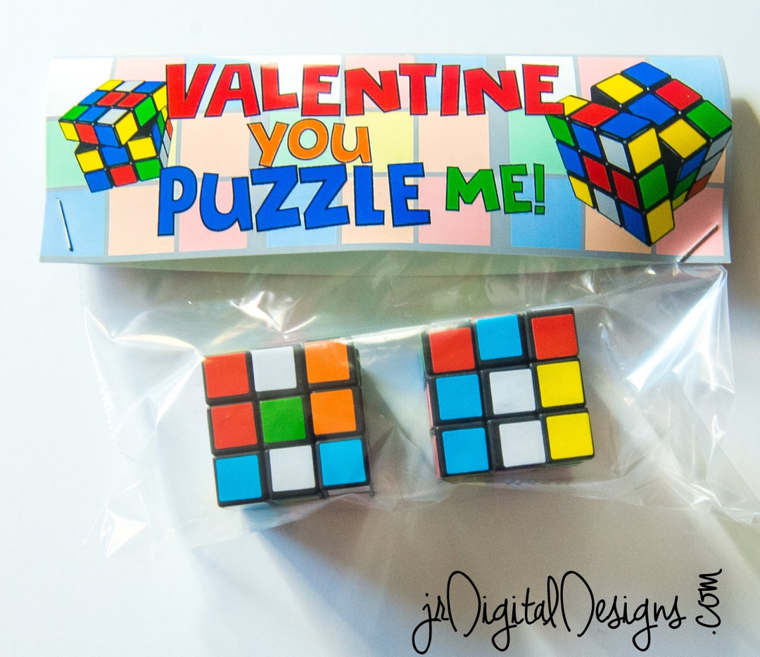 Rubik's Cube Valentine’s Day Bag Topper Rubik's Cube Valentine’s Day ...