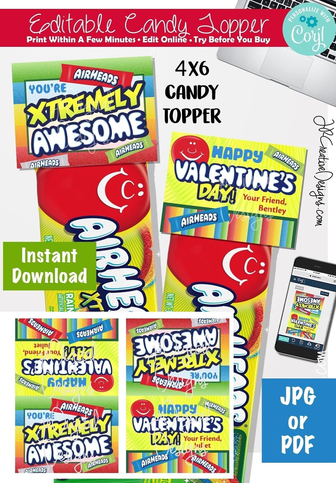 Tarjetas imprimibles para el día de San Valentín de Airheads Xtreme ...